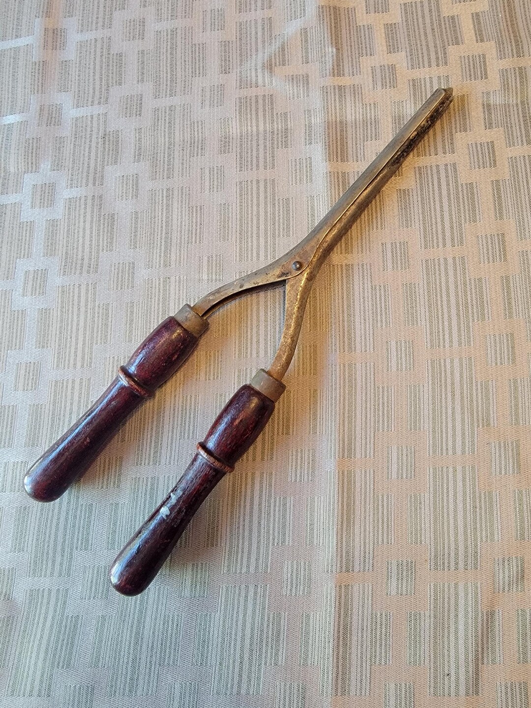 Antique Stove Top Curling Iron From the 1920s With Wood Handles- Made ...