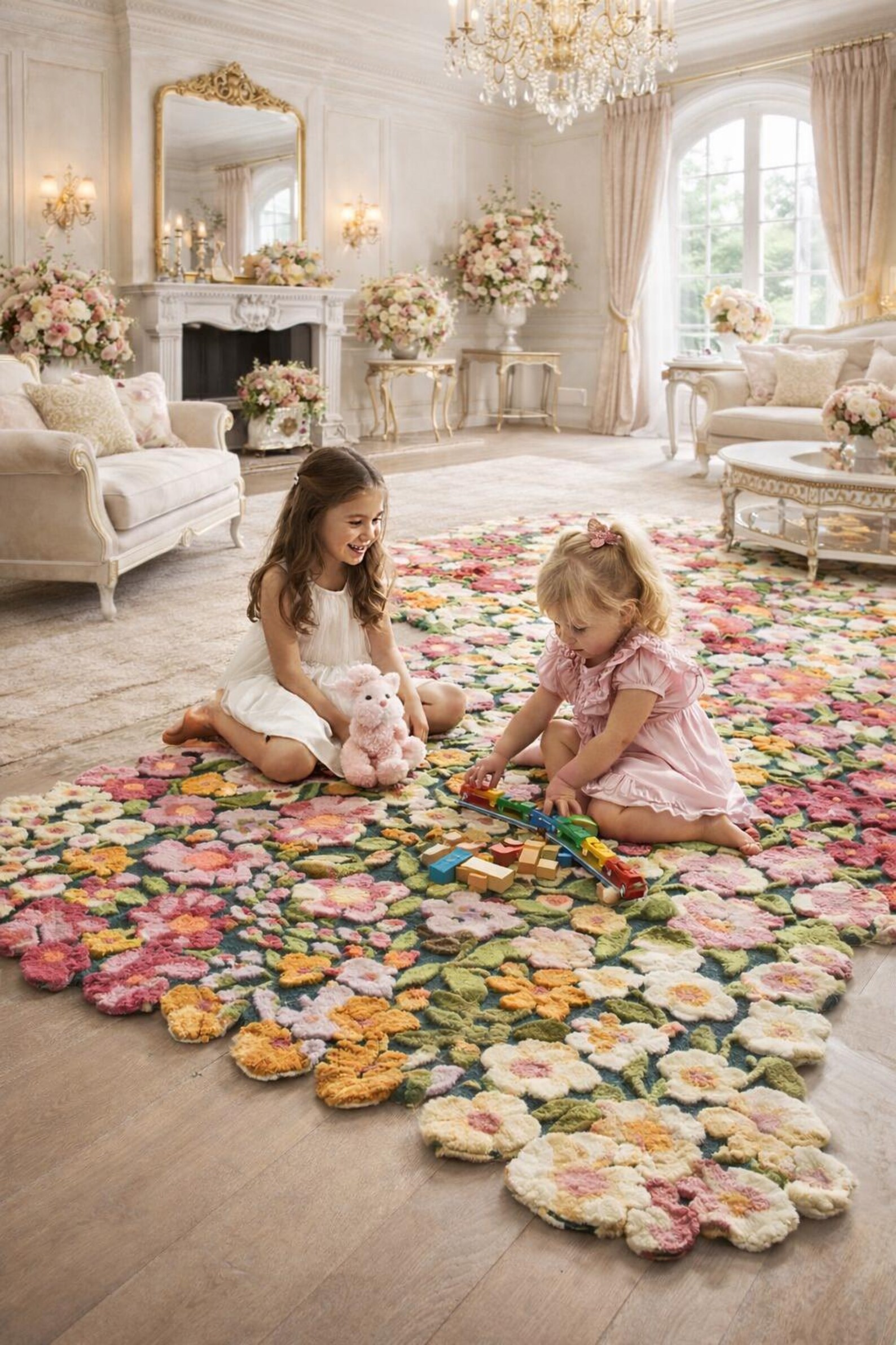 Modern Botanical Carpet for Living Room Bedroom Decor (floral) - Hand ...