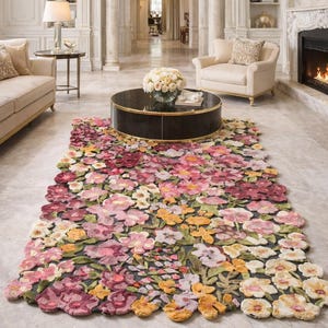 Modern Botanical Carpet for Living Room Bedroom Decor (floral) - Hand ...