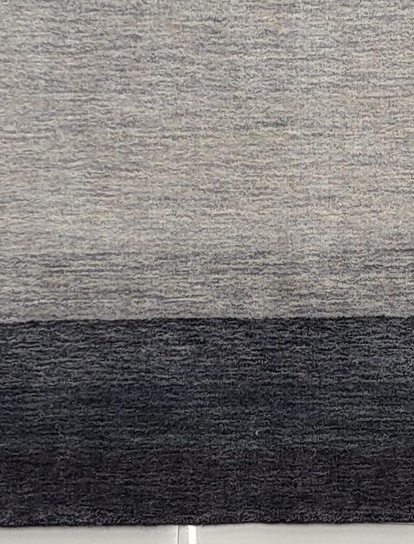 Minimalist Gradient Grey Border Rug - Hand Tufted - Etsy