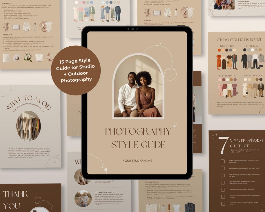 Photography Style Guide Canva Template Outdoor Studio Client ...