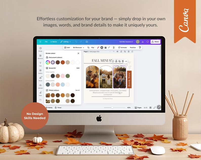 Editable Modern Fall Mini Session Photography Flyer Template — Canva ...