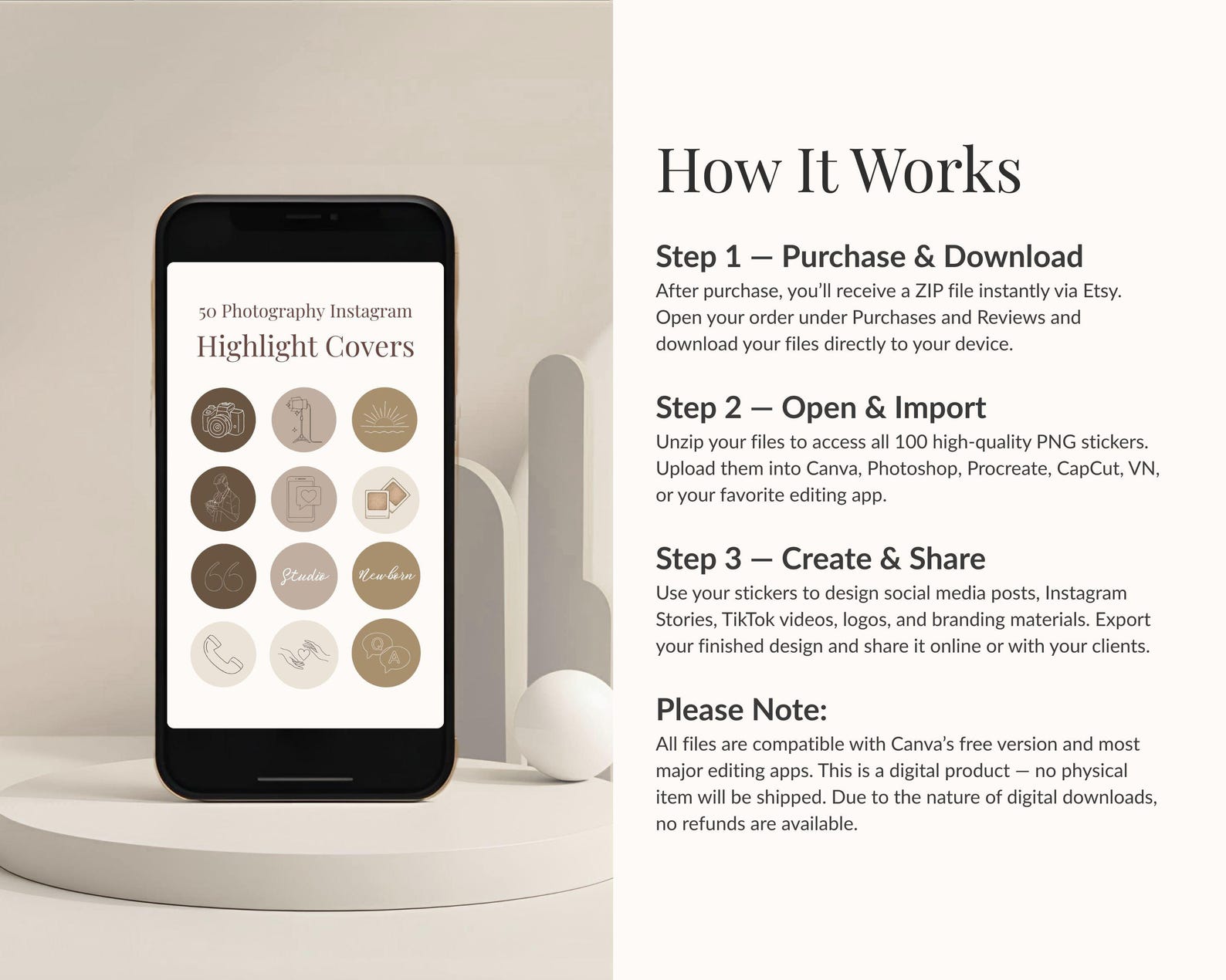 Photographer Instagram Story Highlight Icons Pack: Editable Canva ...