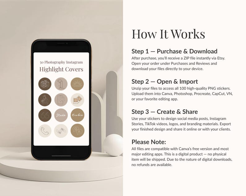 Photographer Instagram Story Highlight Icons Pack: Editable Canva ...