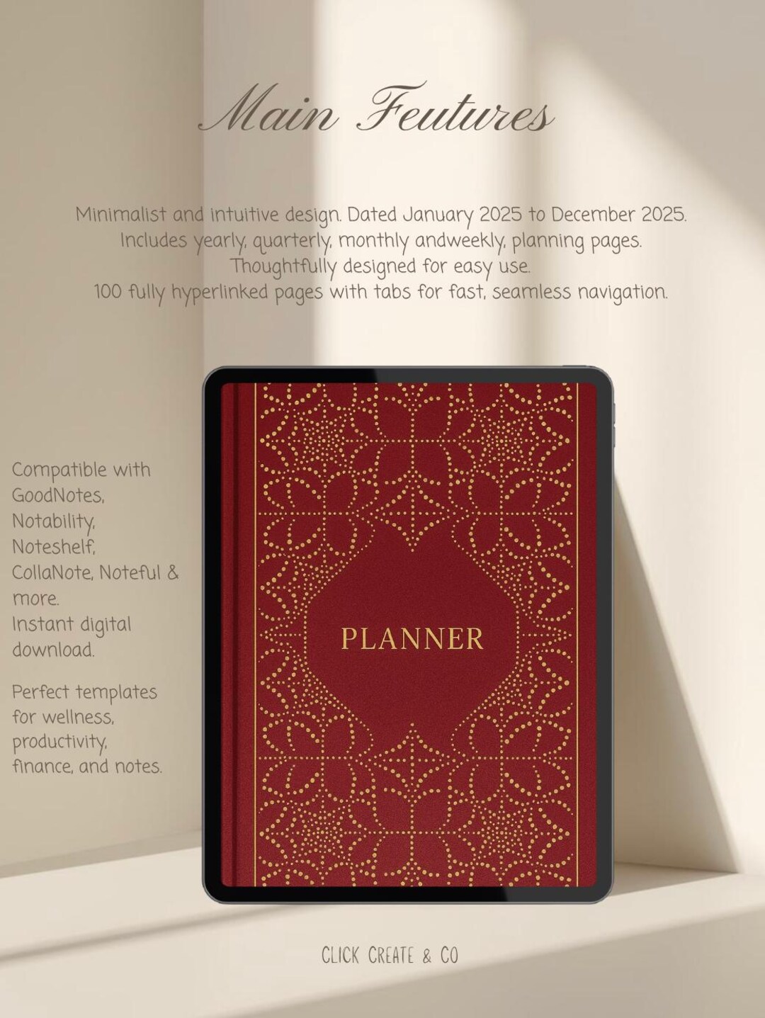 Digital 2025 Planner Fully Hyperlinked PDF Daily Weekly and Monthly ...