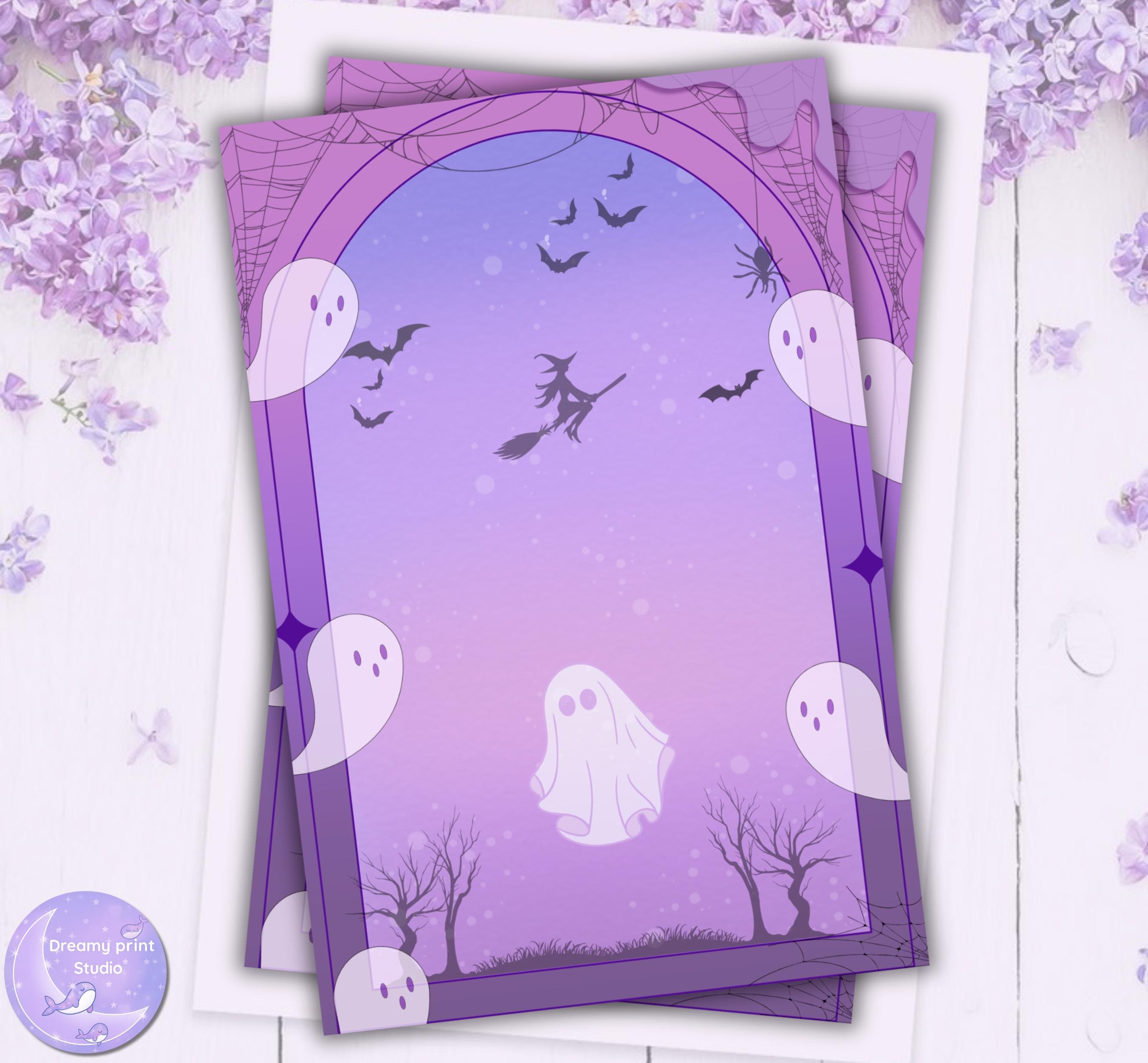 Spooky Ghost Notepad + Memo Pad Set: Halloween Stationery (digital ...