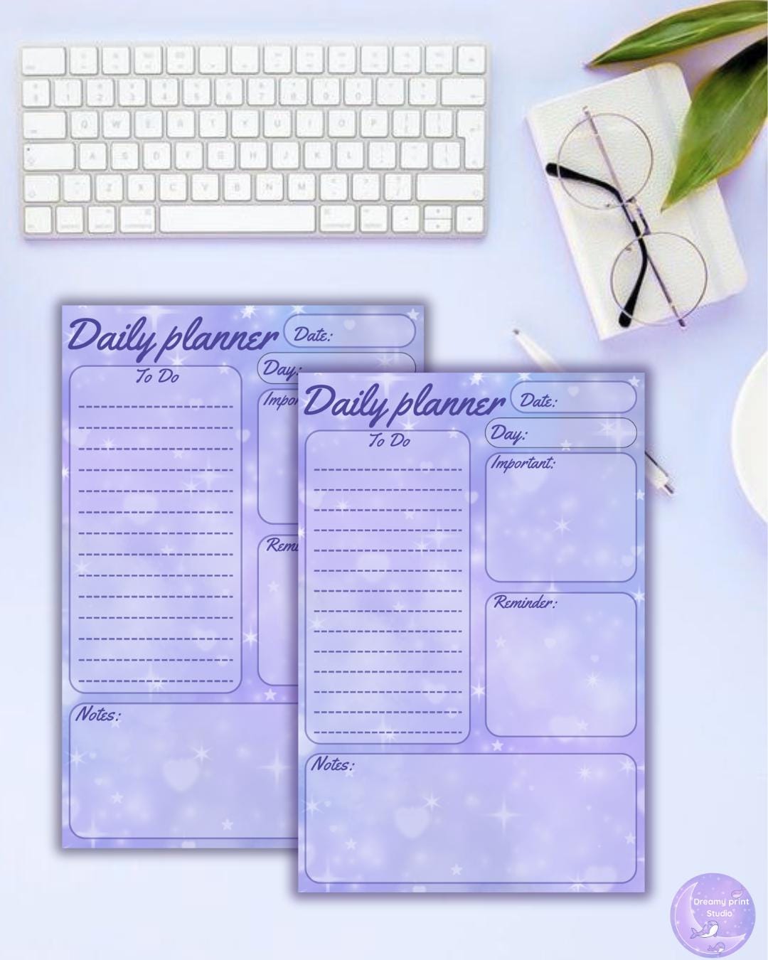 Dreamy Purple Daily Planner: A4 To-do List Printable (digital Download ...