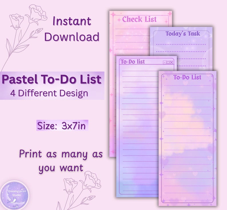 Pastel To-do List Printable Set | Daily Planner (digital Download - Etsy