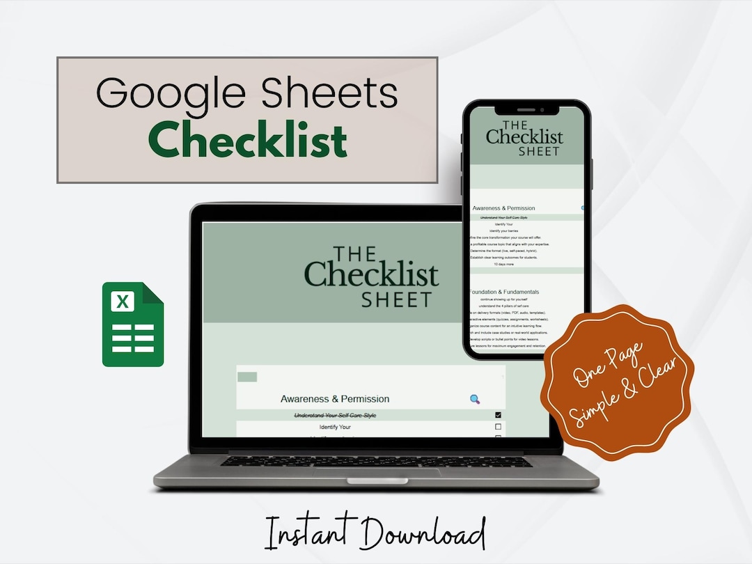 Editable Google Sheets Checklist|digital Course Creation Planner|simple ...