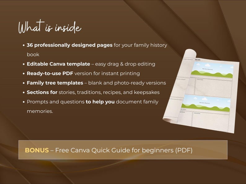 Editable Family History Book Template: Genealogy Journal, Ancestry Tree ...