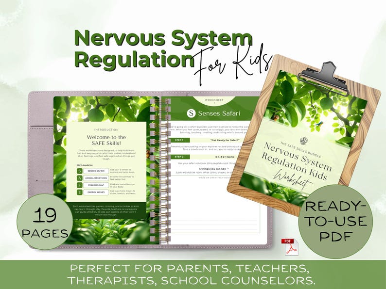 Nervous System Regulation for Kids - Emotional Regulation Workbook ...