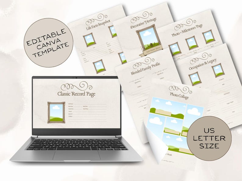 Family History Book Printable - Editable Genealogy Record Template ...