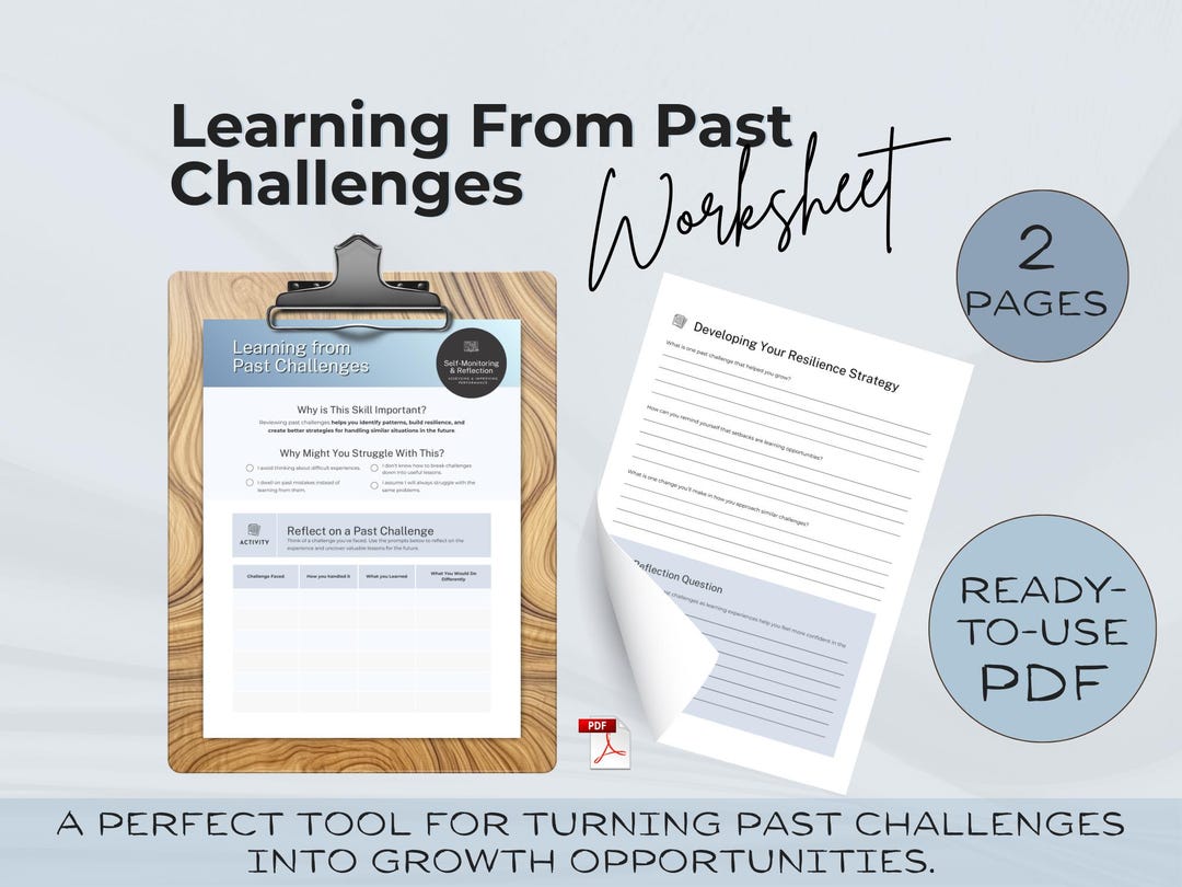 Resilience & Reflection Worksheet • Printable Self-reflection Form ...