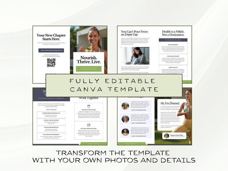 Health Coach Brochure - Editable Canva Coaching Promotion Template ...