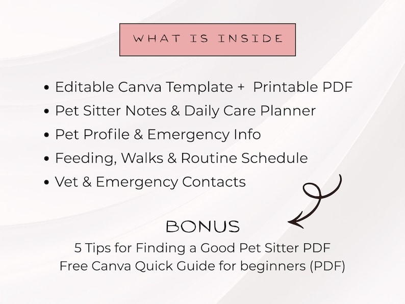 Pet Sitter Notes Canva Template - Editable Pet Care Instructions ...