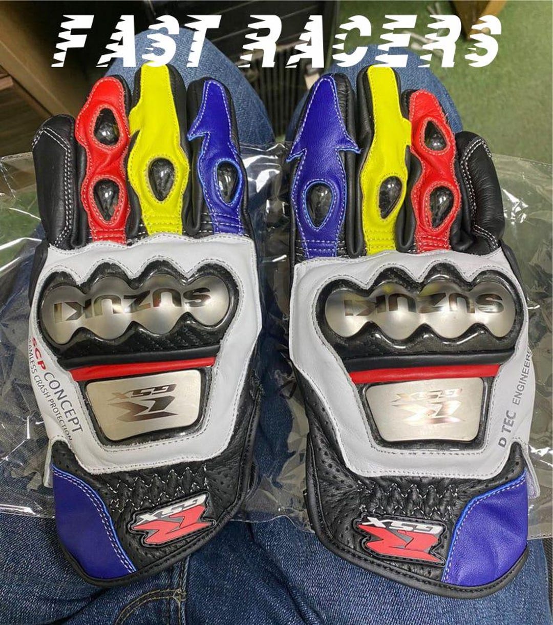 Suzuki GSXR Motogp Leather Motorcycle Gloves: Cowhide, CE Approved - Etsy
