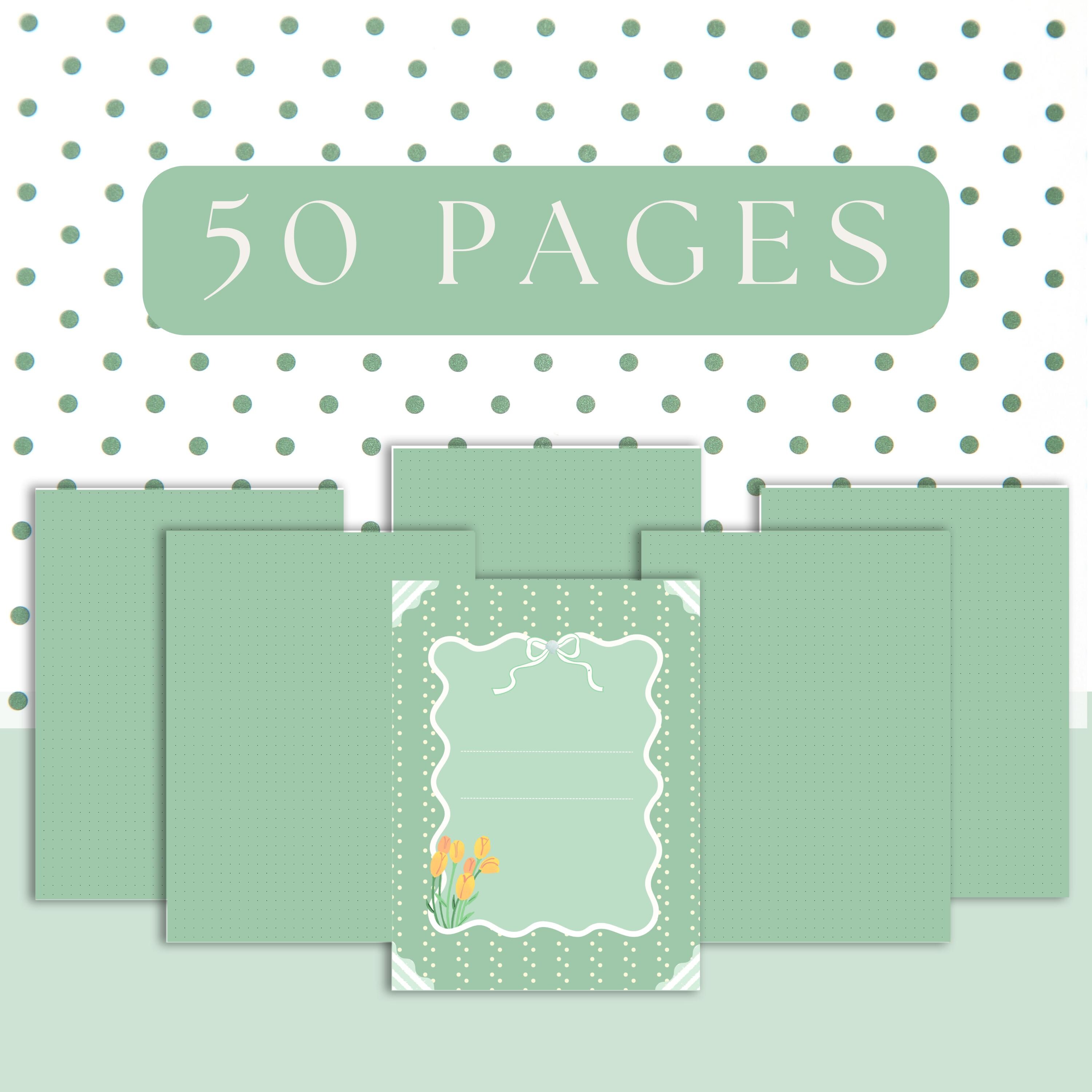 Coquette Mint Green Floral Journal: Printable Polka Dot Notebook (PDF ...