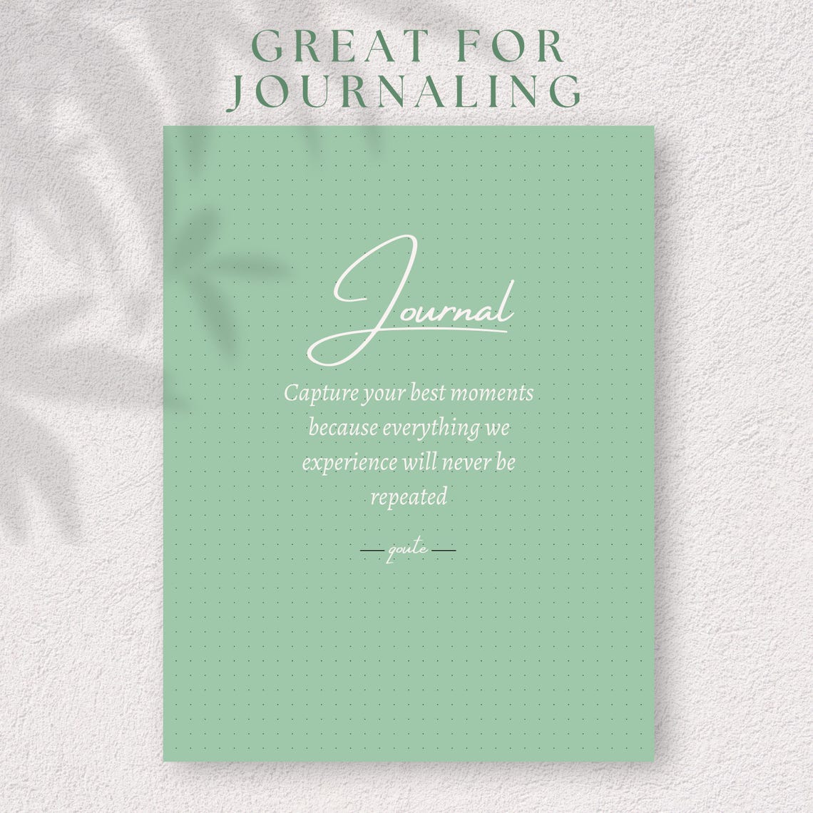 Coquette Mint Green Floral Journal: Printable Polka Dot Notebook (PDF ...