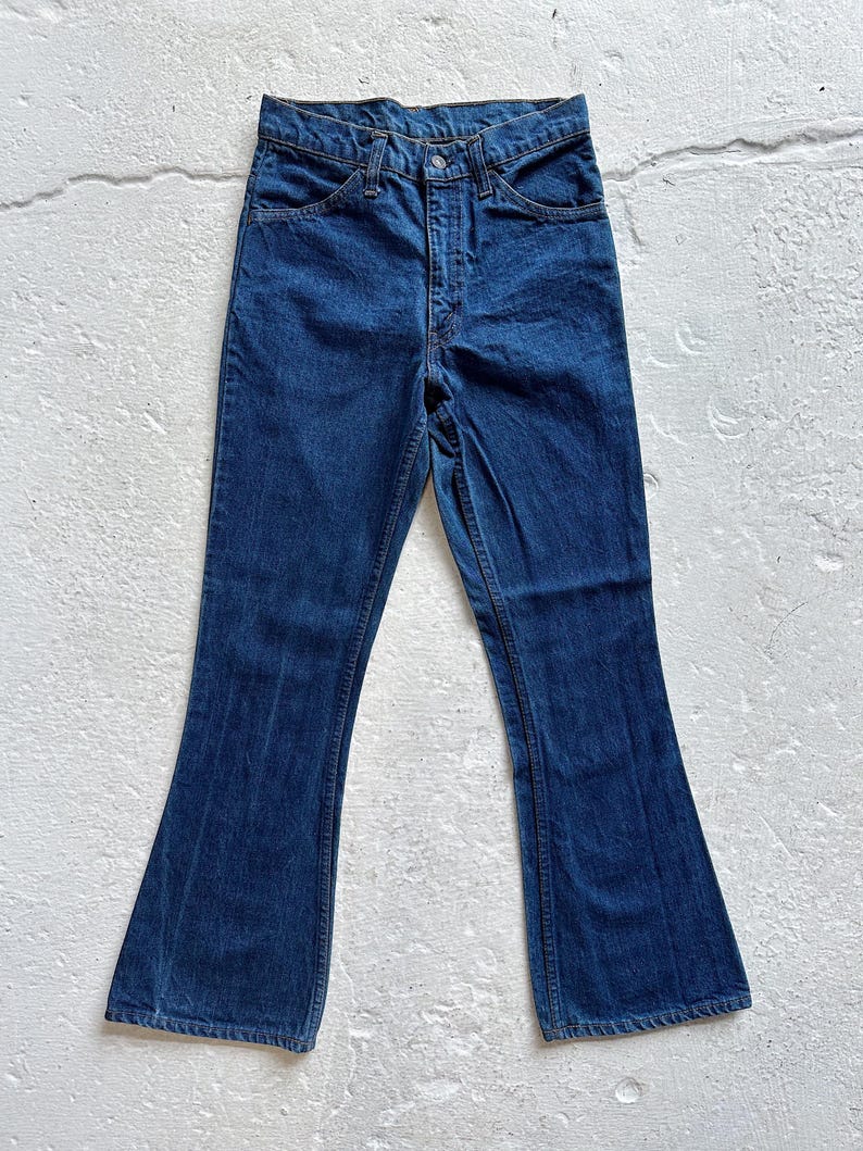 Vintage 60s 70s RARE Levis 646 Bell Bottom Jeans Size 25 Orange Tab High Rise Cotton Denim Bells ...
