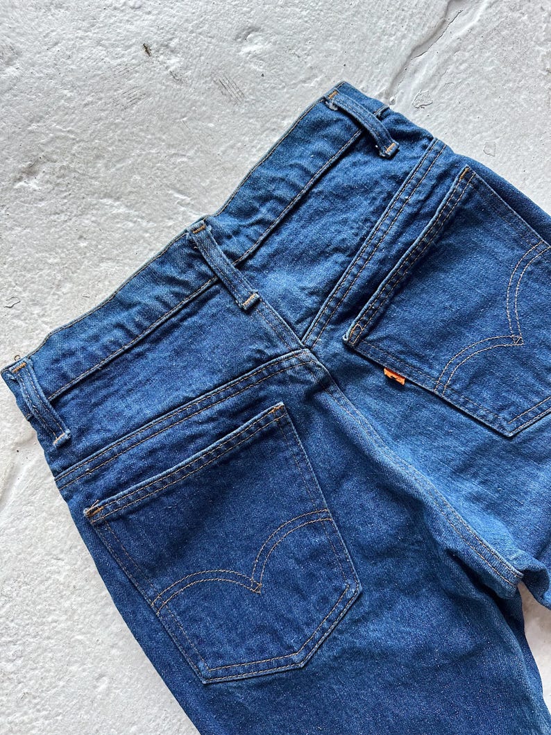 Vintage 60s 70s RARE Levis 646 Bell Bottom Jeans Size 25 Orange Tab High Rise Cotton Denim Bells ...