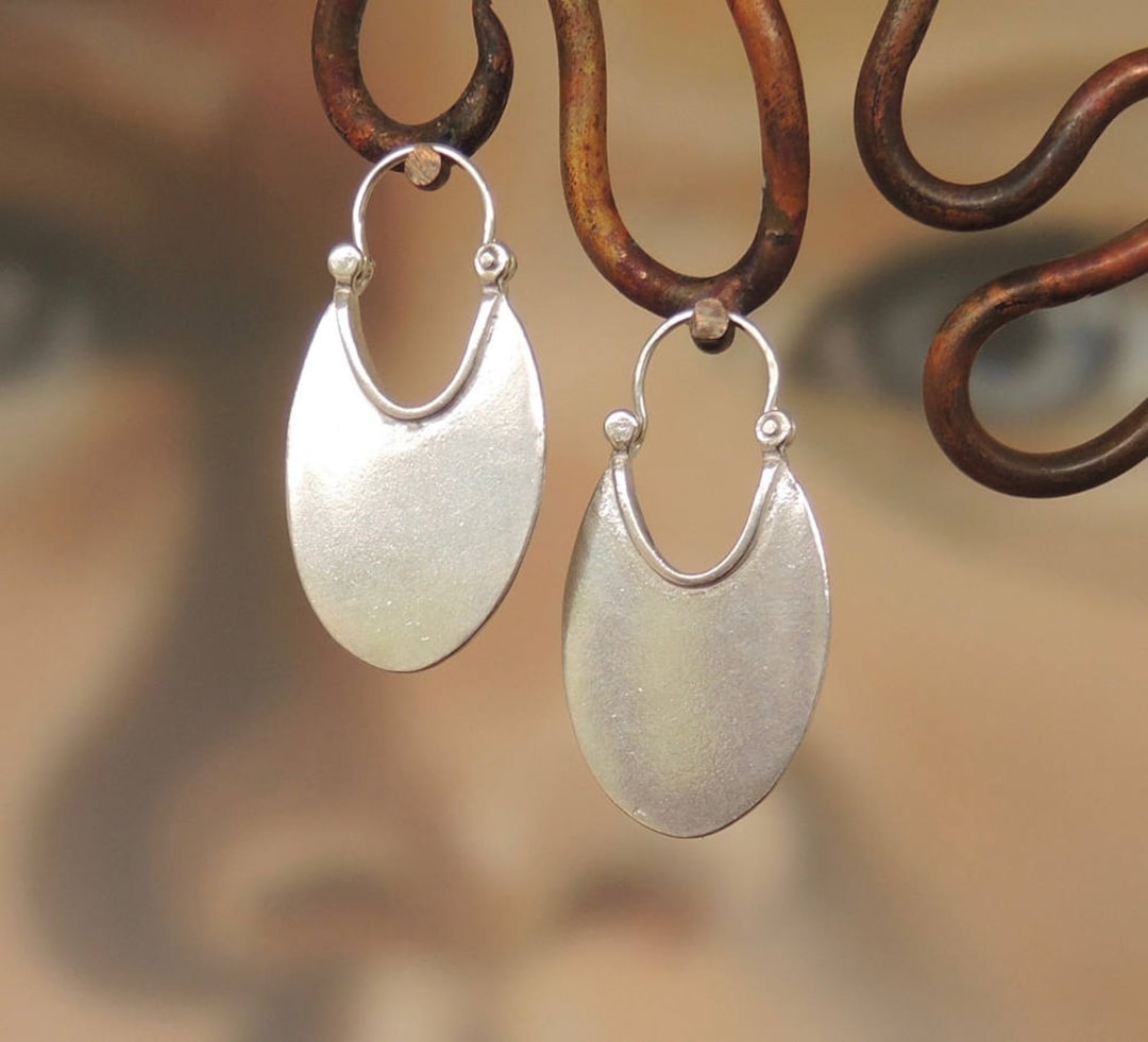 Oval Hoop Earrings - Etsy