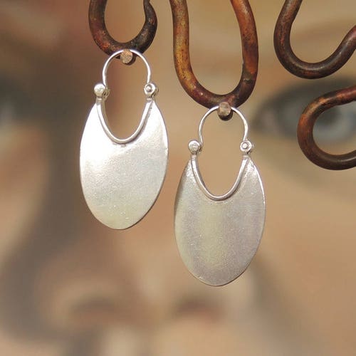 Jester Earrings Hoop Style Sterling Silver - Etsy