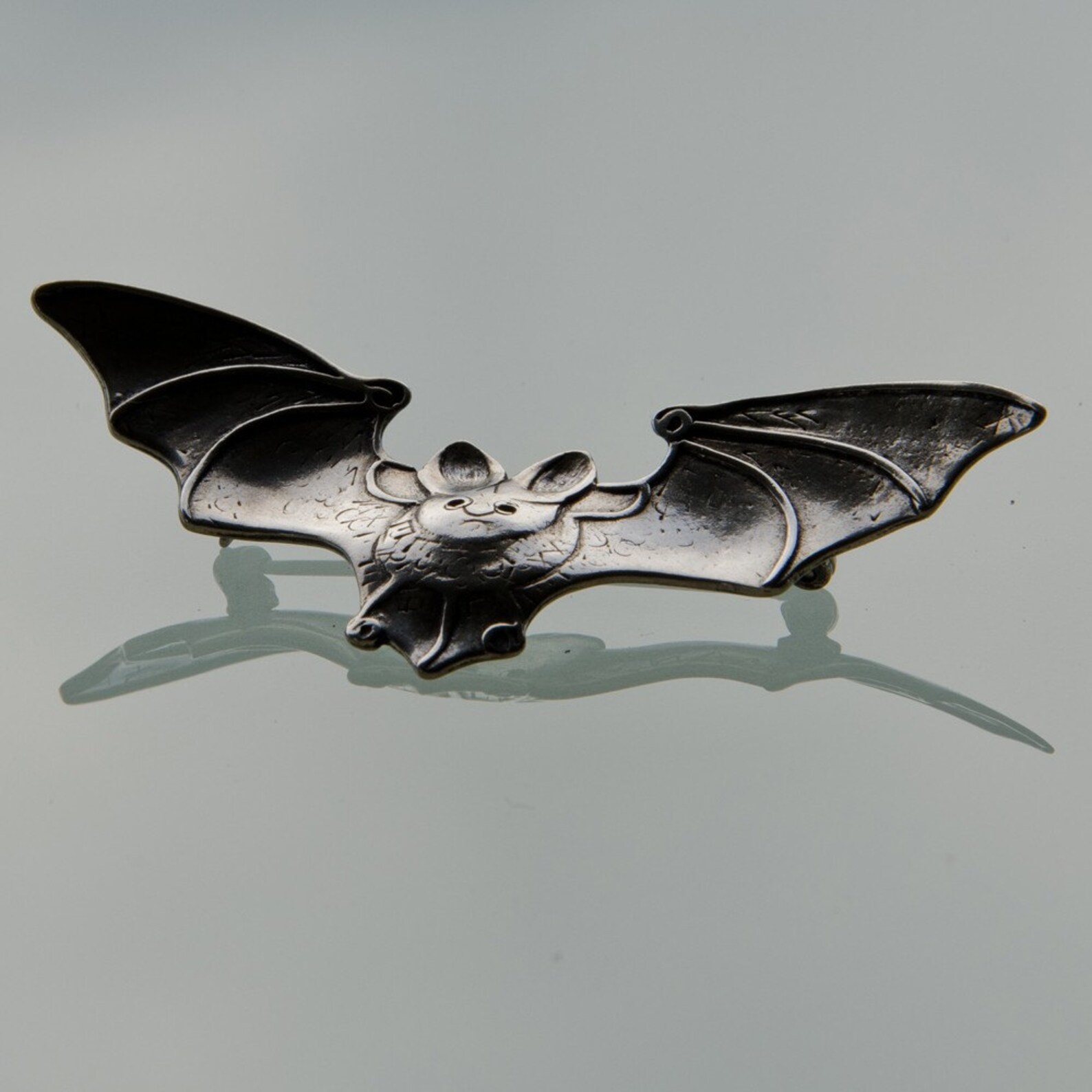 Bat Brooch Sterling Silver Metal Brooch | Etsy