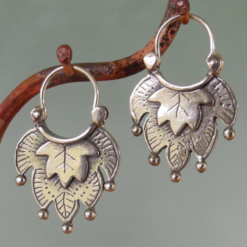 Jester Earrings Hoop Style Sterling Silver - Etsy