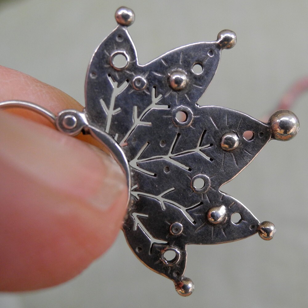 Jester Earrings Hoop Style Sterling Silver - Etsy
