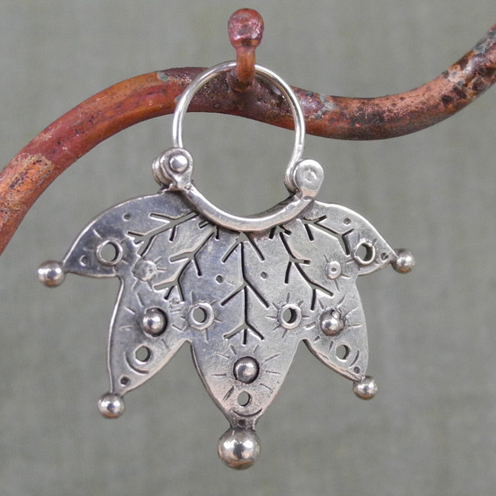 Jester Earrings Hoop Style Sterling Silver - Etsy