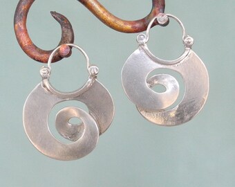 Jester Earrings Hoop Style Sterling Silver | Etsy