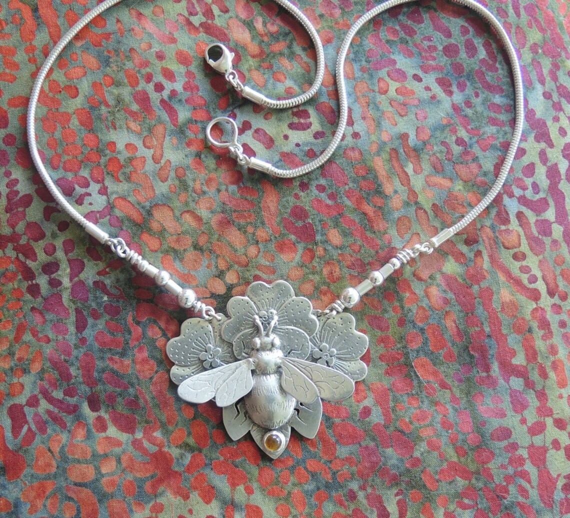 Bumblebee Necklace Sterling Silver - Etsy