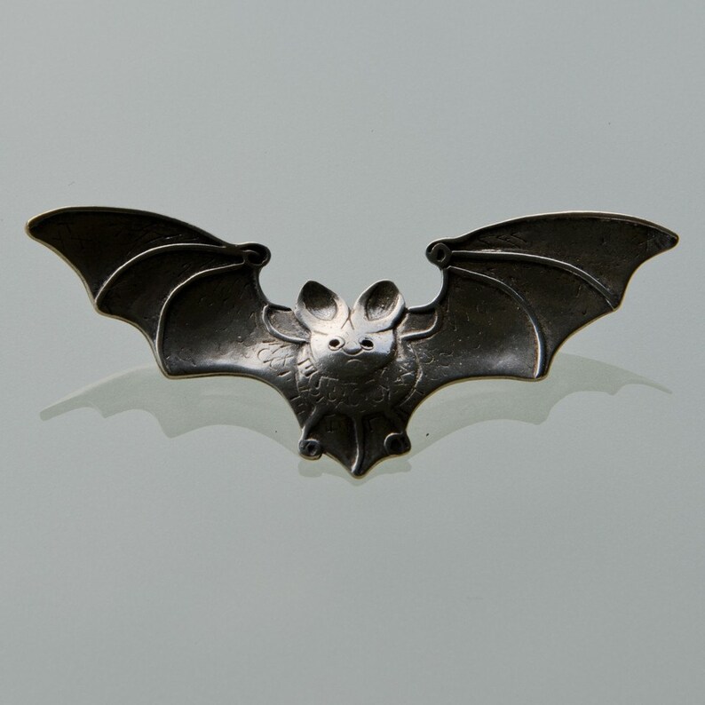 Bat Brooch Sterling Silver Metal Brooch - Etsy