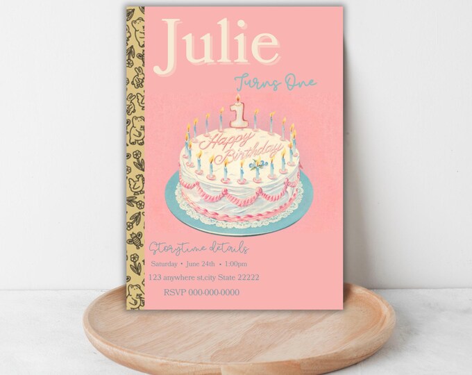 Little Golden Book First Birthday Party Invitation I Instant Download I ...