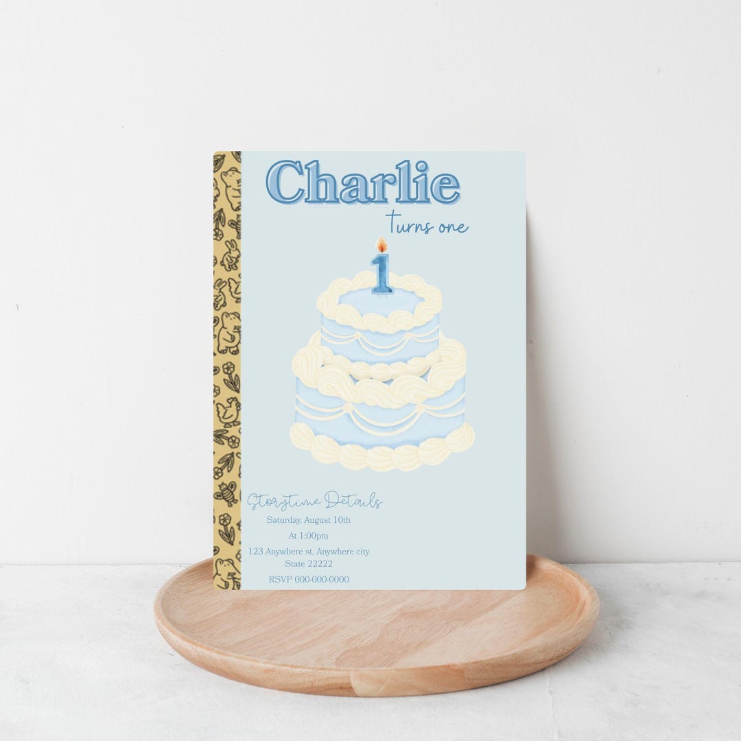 Blue Little Golden Book Birthday Invitation | One for the Books ...