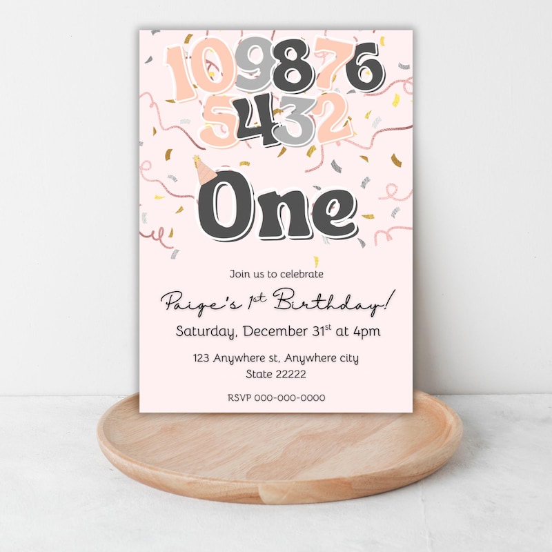 New Years Bday Invitation - Etsy