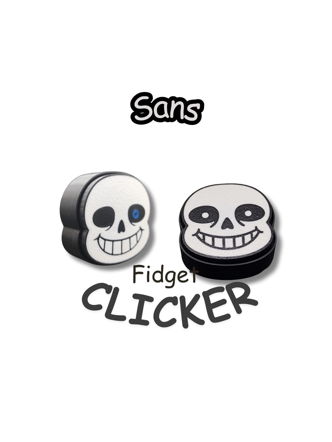 Sans Fidget Clicker – Undertale Inspired Stress Relief Toy – Gamer Gift ...