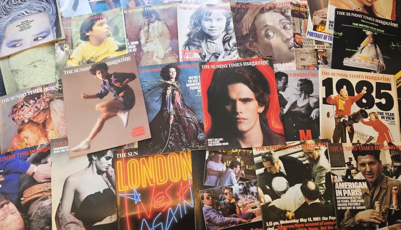 Sunday Times Magazines 1985 -vintage - Etsy