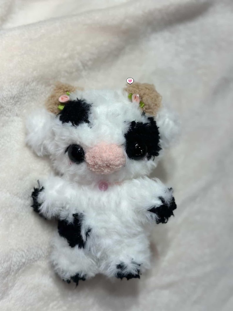 Crochet Fluffy Cow PDF Pattern | Baby Cute Cow Amigurumi Plush Tutorial ...