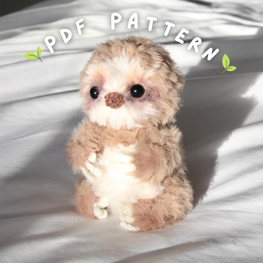 Baby Fur Sloth Crochet PDF PATTERN | Baby Sloth Plushie Amigurumi - Etsy