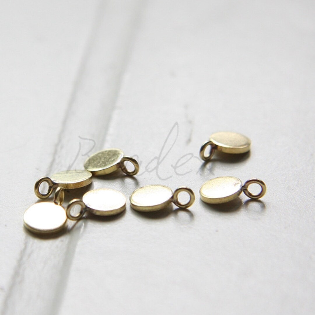 10 Pieces / Raw Brass / Round / Disc / Coin / Blank - 6mm (C3202//-F51 ...