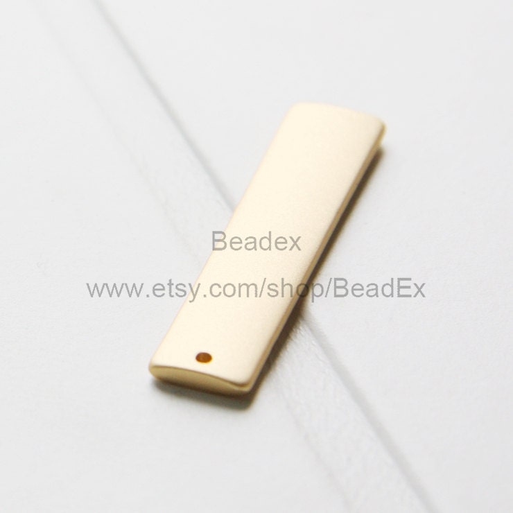 One Piece / Rectangle / Tag / Matte 16K Gold Plated / Base | Etsy
