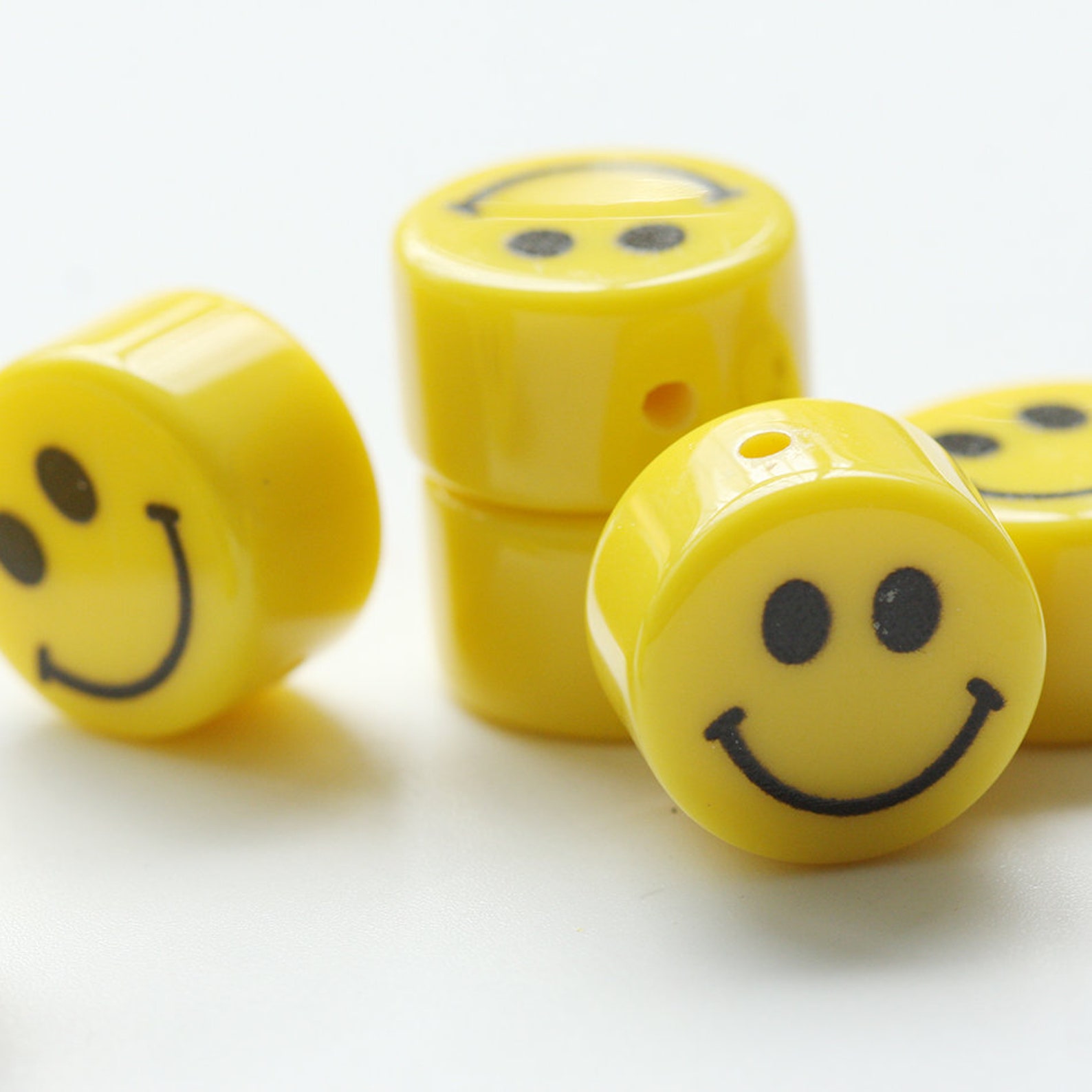 Resin Smile Face Spacer Yellow C4499 - Etsy