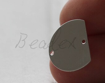 One Piece Premium Silver Plated Brass Base Hammered Crescent - Etsy