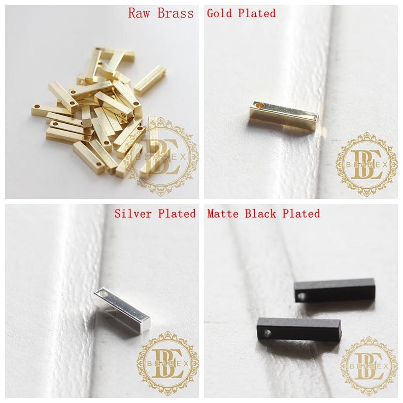 Brass Base Pendant / Charm / Bar / Stick / Rectangle 10.1x2mm | Etsy