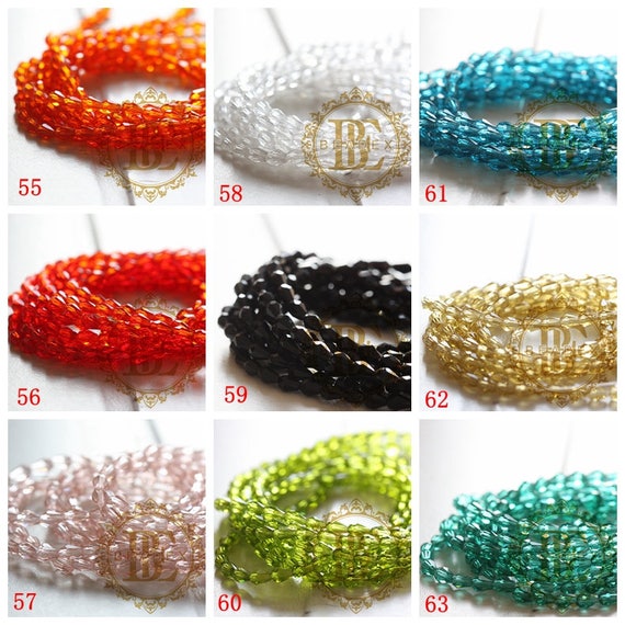 One Strand Chinese Crystal / Glass Crystal / Tear / Teardrop / | Etsy