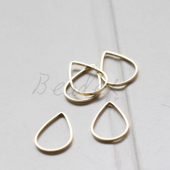 Brass Base / Finding / Tear Drop / Bead Frame 11x16mm - Etsy