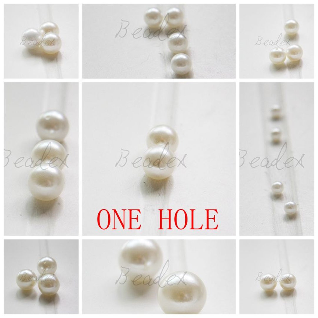 Glass Pearl / One Hole / Pearl Color / Glue on / Round Pearl / ABS ...