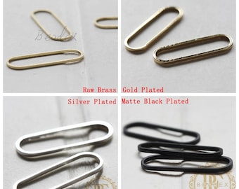 10 Pieces Raw Brass Bead Frame Rectangle No Hole 37x15x2.2mm 3418C-V-11 ...