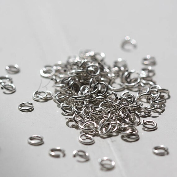 100pcs / White Gold Tone / Jump Rings / Brass Base / Ring / | Etsy